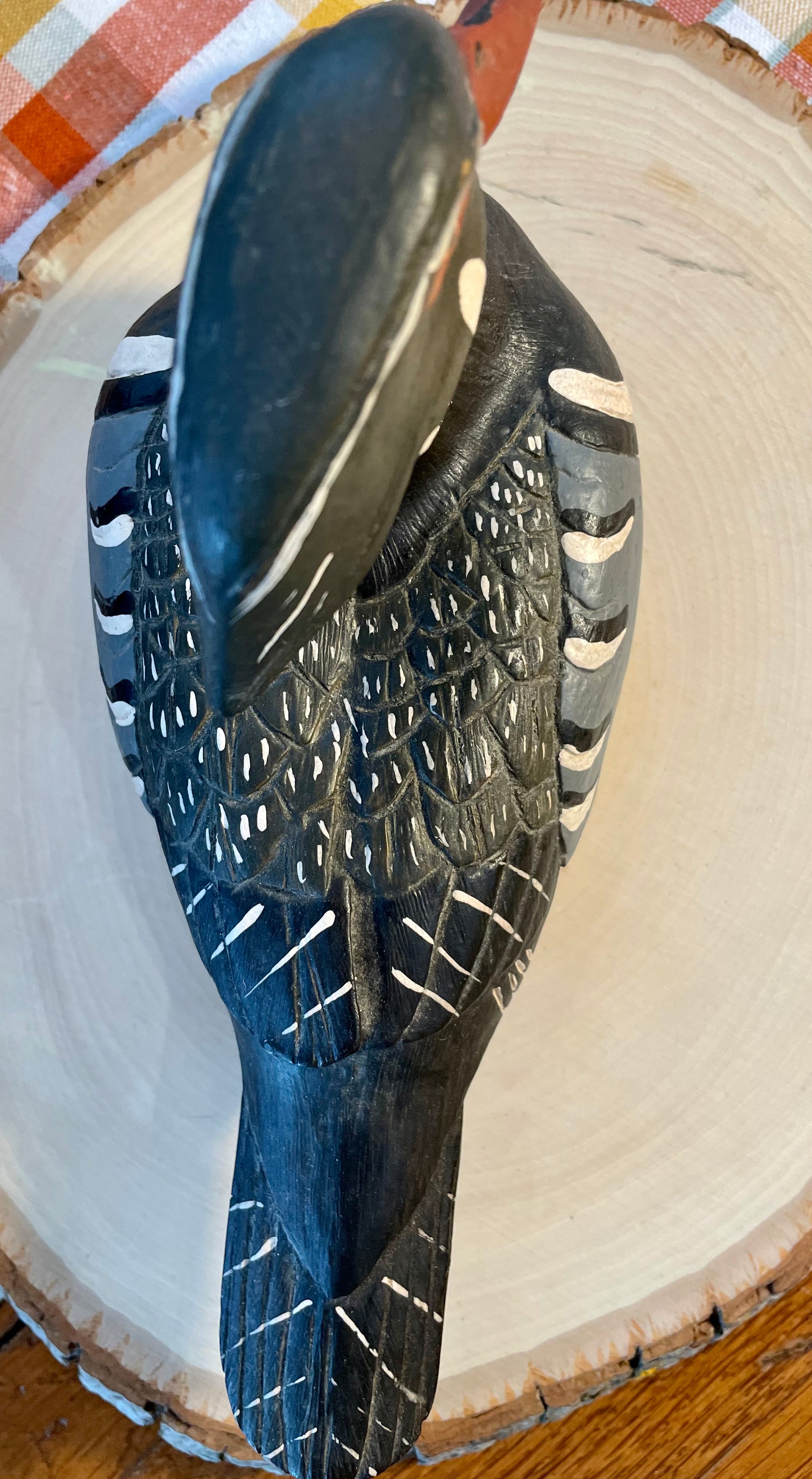 Vintage Hand Carved and Painted Wooden Water Foul Drake Female Duck De ...